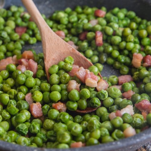 Peas and Pancetta - A fast & easy Italian Side Dish recipe