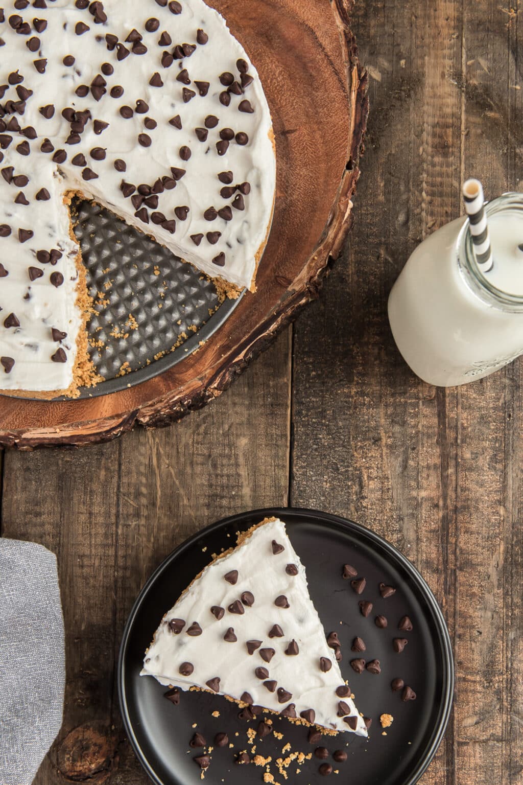 Chocolate Chip Frozen Yogurt Cake Recipe - An Italian in my Kitchen