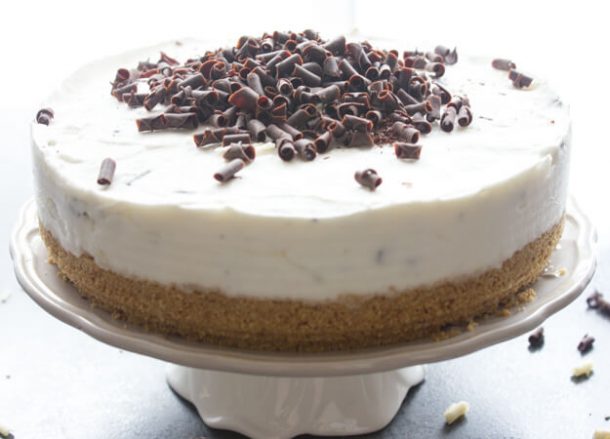 Chocolate Chip Frozen Yogurt Cake Recipe - An Italian in my Kitchen