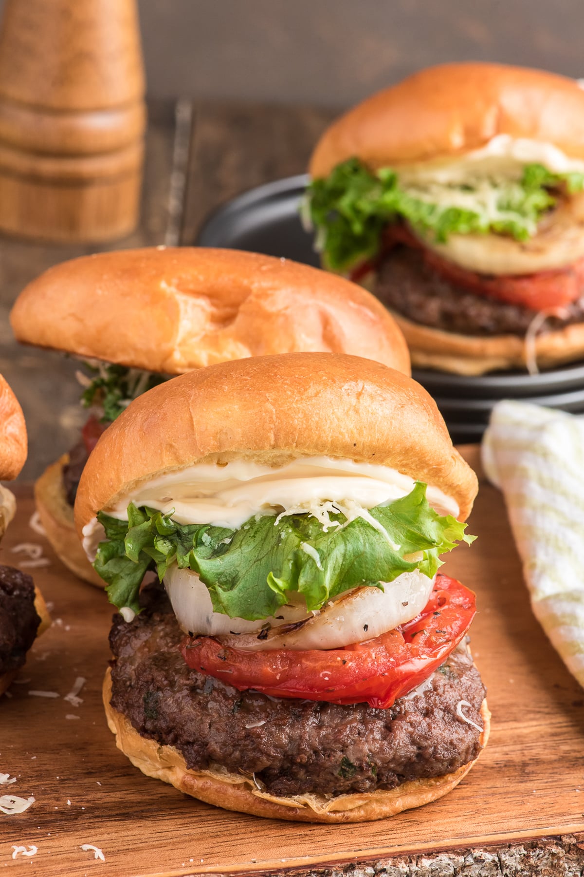 Parmesan Crusted Beef Burgers Recipe - An Italian in my Kitchen