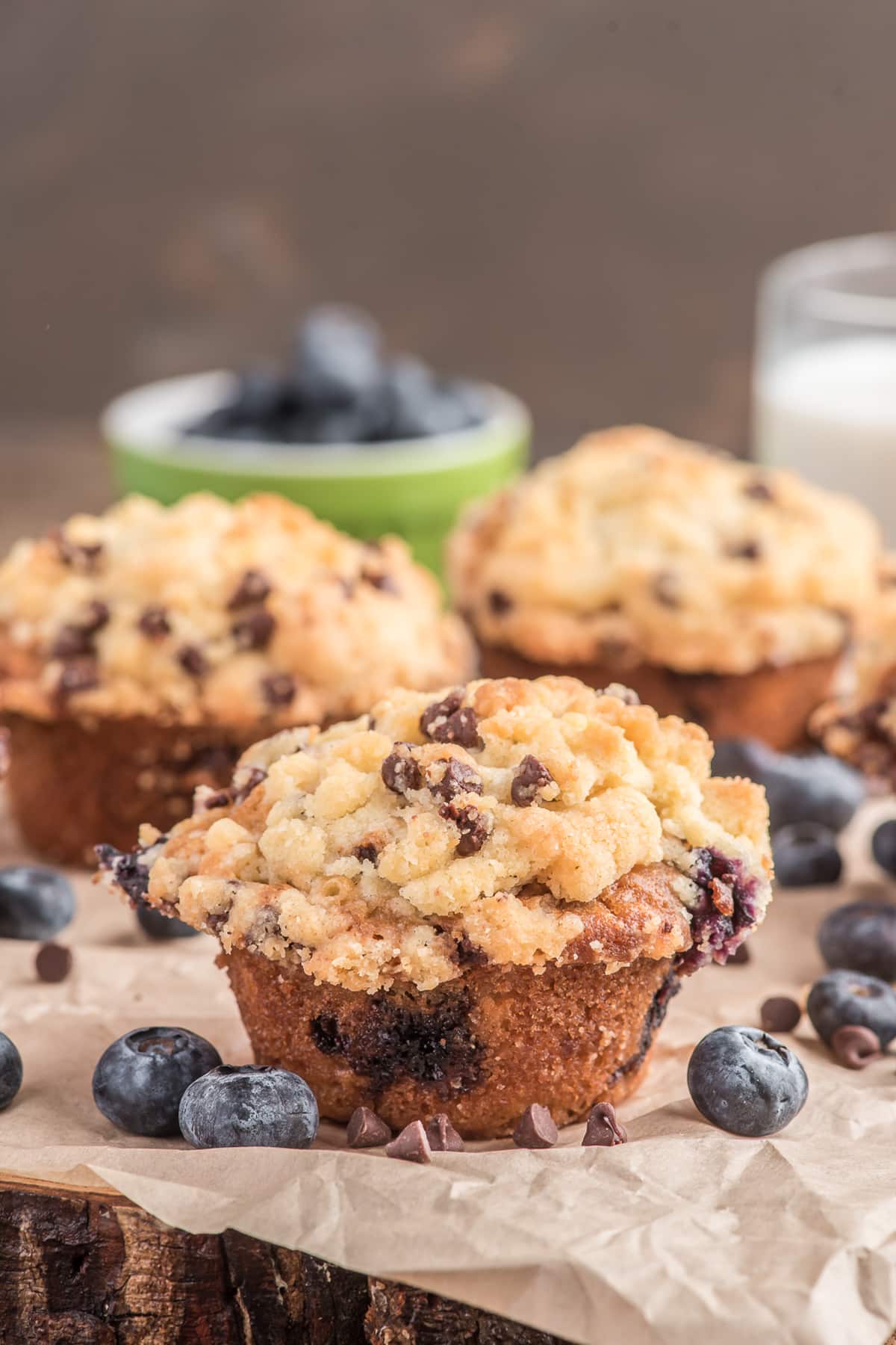 Streusel Blueberry Chocolate Chip Muffins - An Italian in my Kitchen