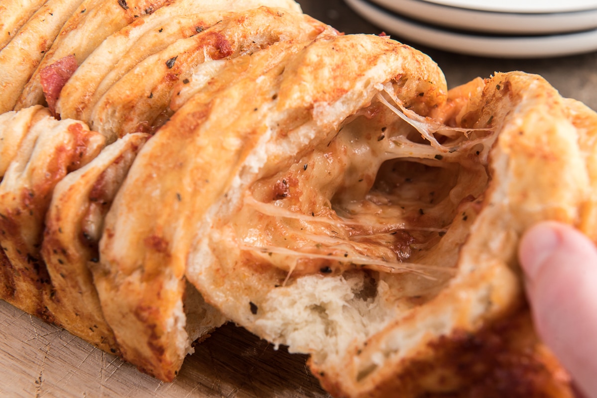 Easy Pull Apart Pizza Bread Recipe - An Italian in my Kitchen