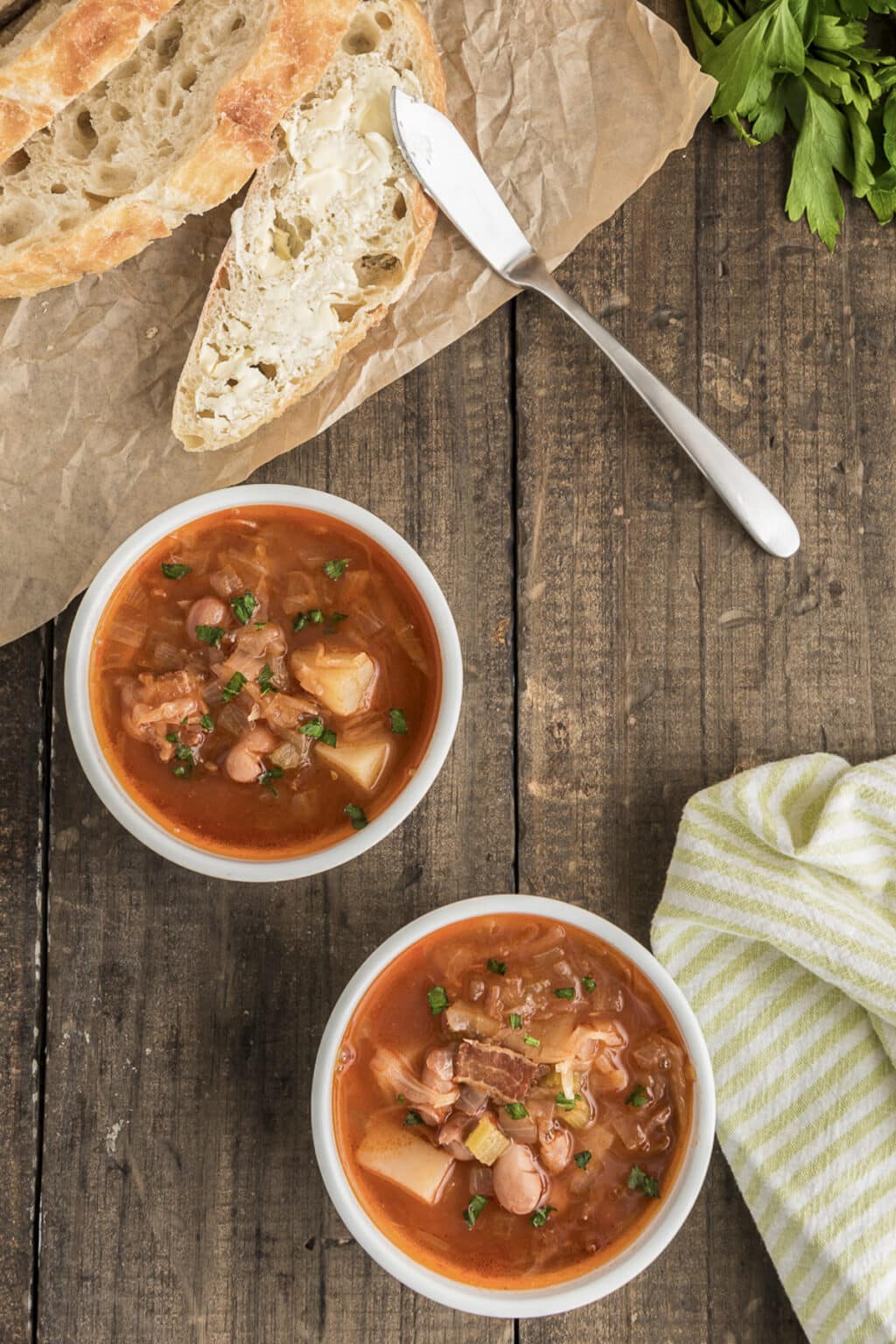 Italian Pancetta Bean Cabbage Soup Recipe - An Italian in my Kitchen
