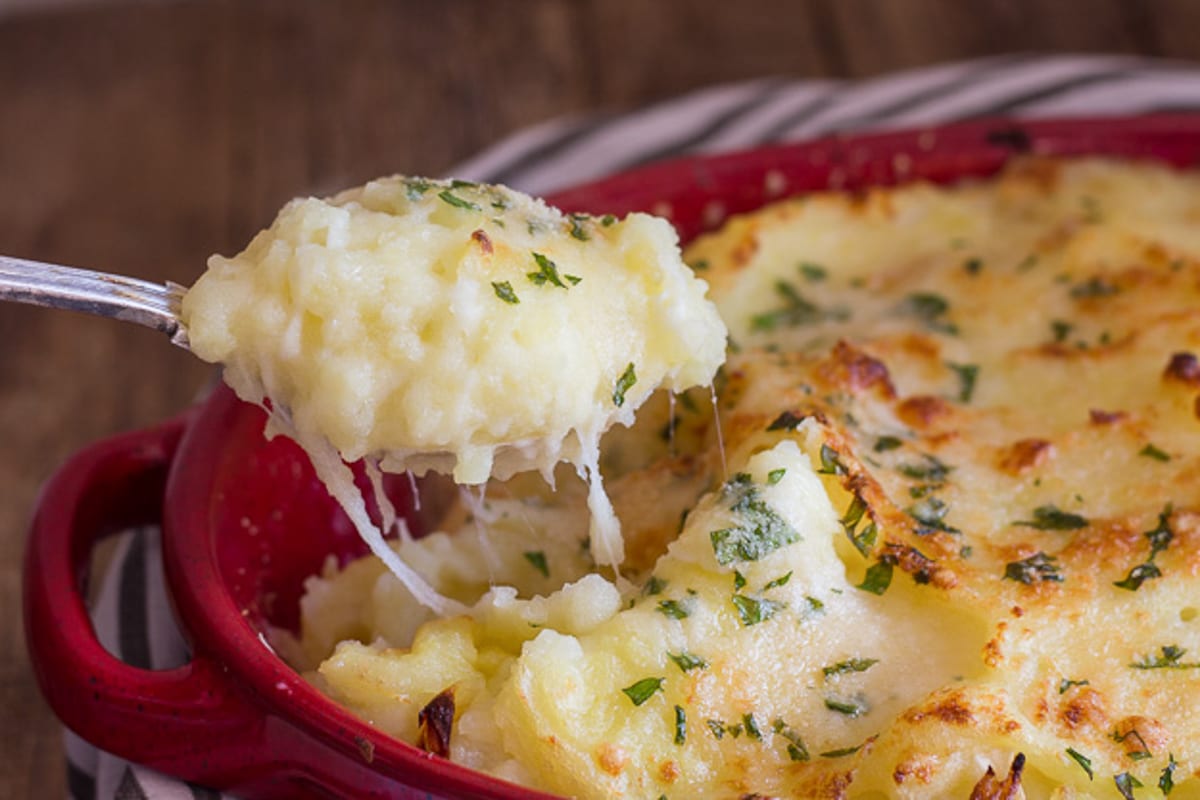 Baked Cheesy Mashed Potato - An Italian in my Kitchen