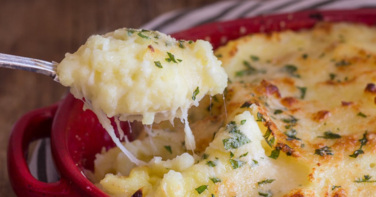 Baked Cheesy Mashed Potato - An Italian in my Kitchen