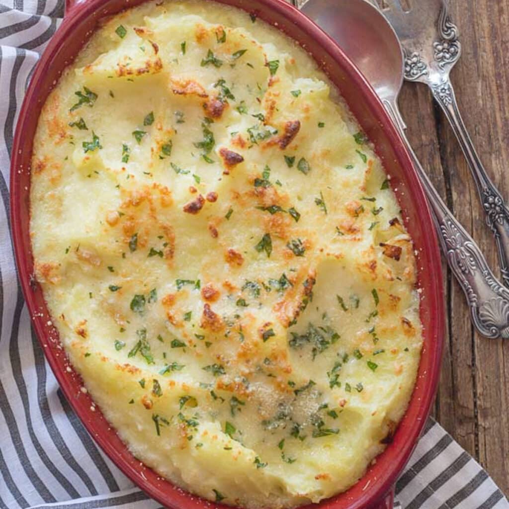 Baked Cheesy Mashed Potato - An Italian in my Kitchen