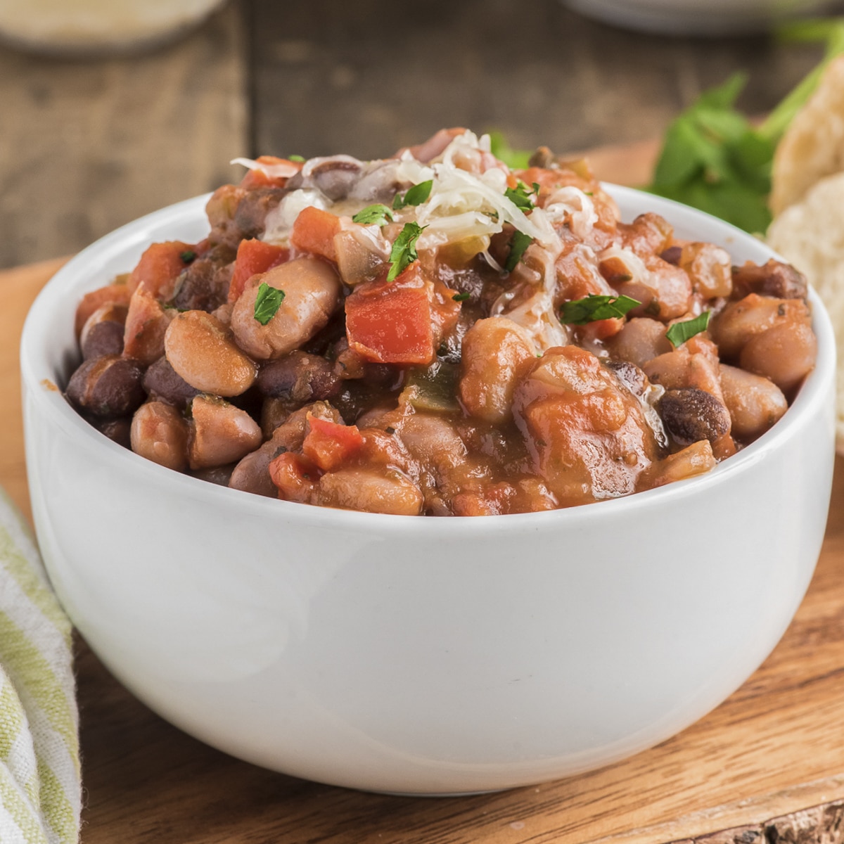 Homemade 3 Bean Vegetarian Chili Recipe - An Italian in my Kitchen