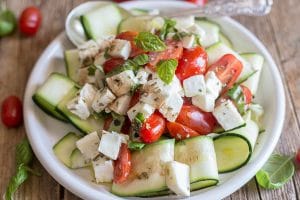 Zucchini Caprese Salad Recipe - An Italian in my Kitchen