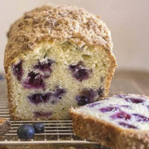 Streusel Topped Blueberry Bread - An Italian in my Kitchen