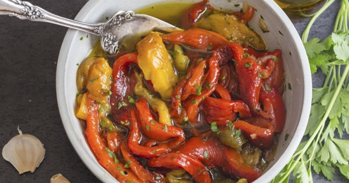 Italia Grilled Pepper Appetizer -Best way to Eat Roasted Peppers