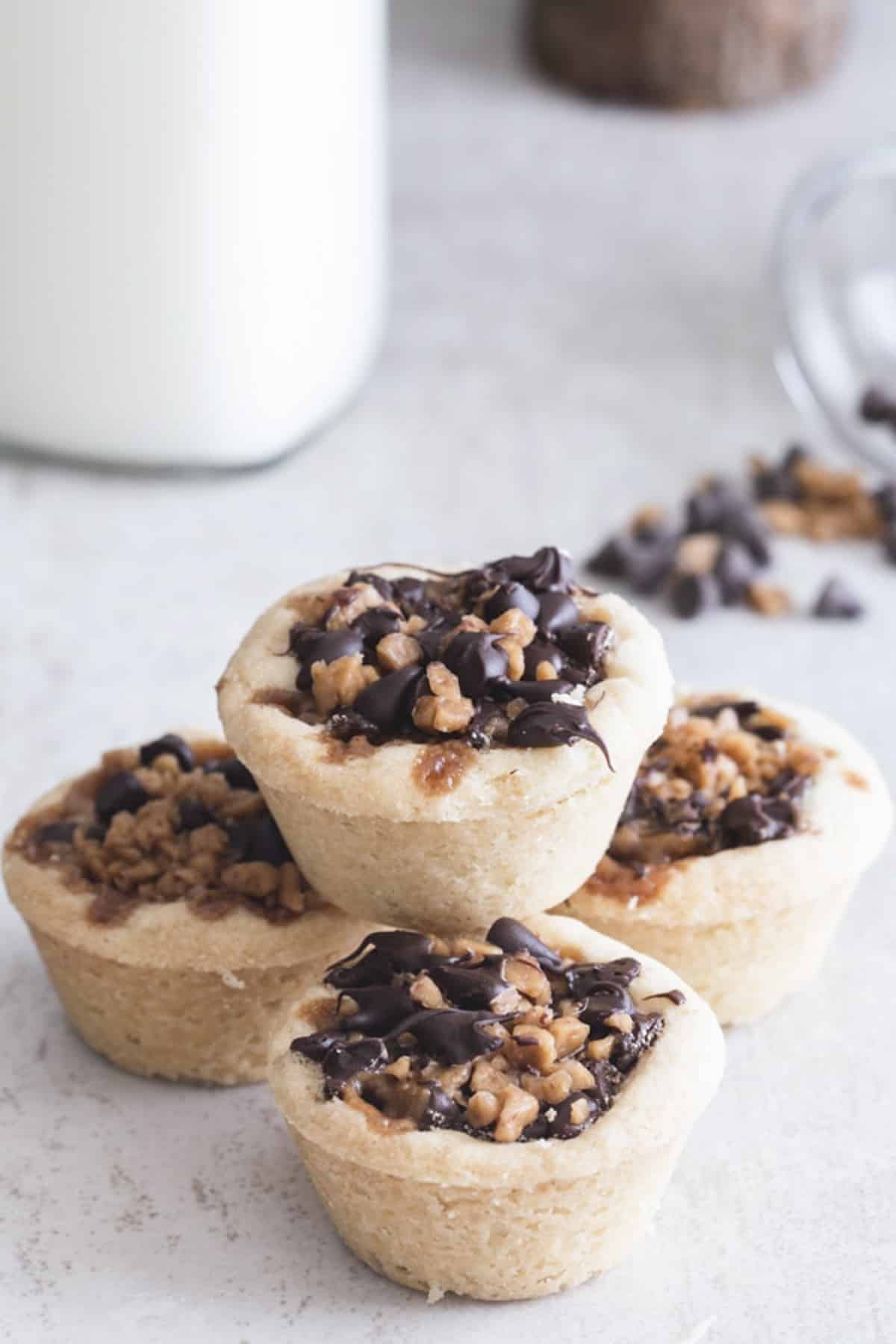 Chocolate Toffee Shortbread Cookie Cups Recipe - An Italian in my Kitchen