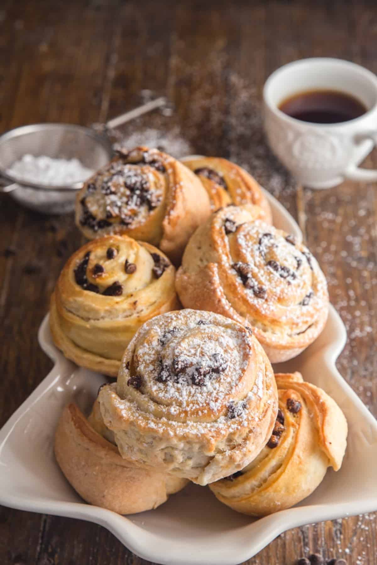 Italian Chocolate Chip Sweet Buns Recipe - An Italian in my Kitchen