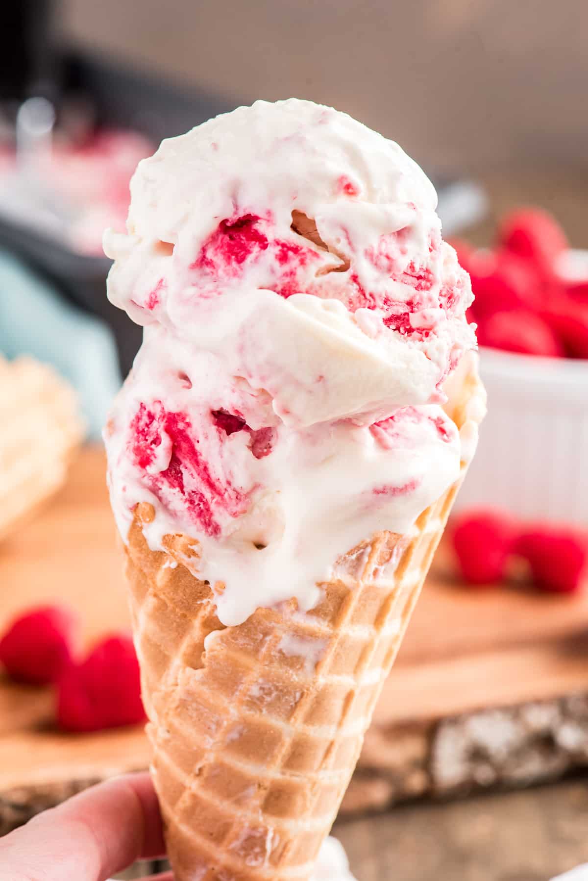 No Churn Raspberry Ice Cream Recipe - An Italian in my Kitchen