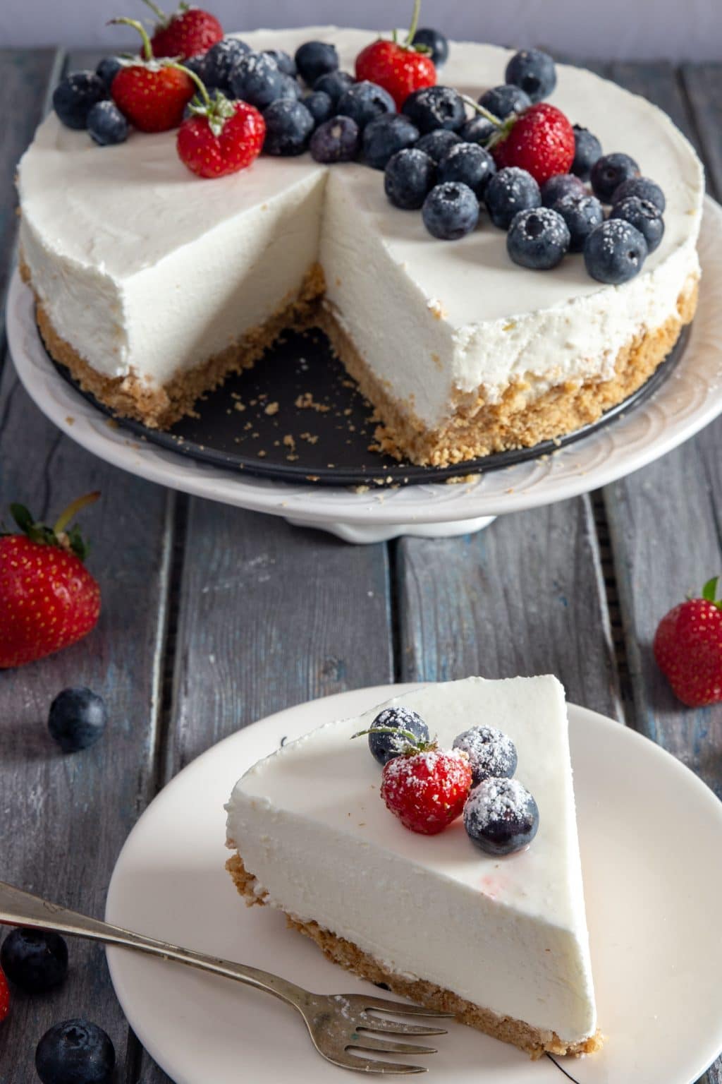 No-Bake Berry Greek Yogurt Pie Recipe - An Italian in my Kitchen
