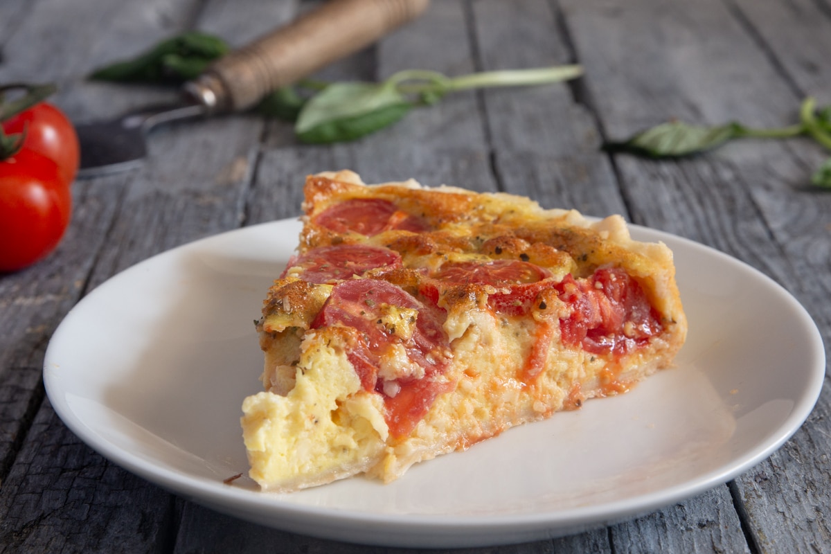 Cheese and Tomato Quiche Recipe - An Italian in my Kitchen