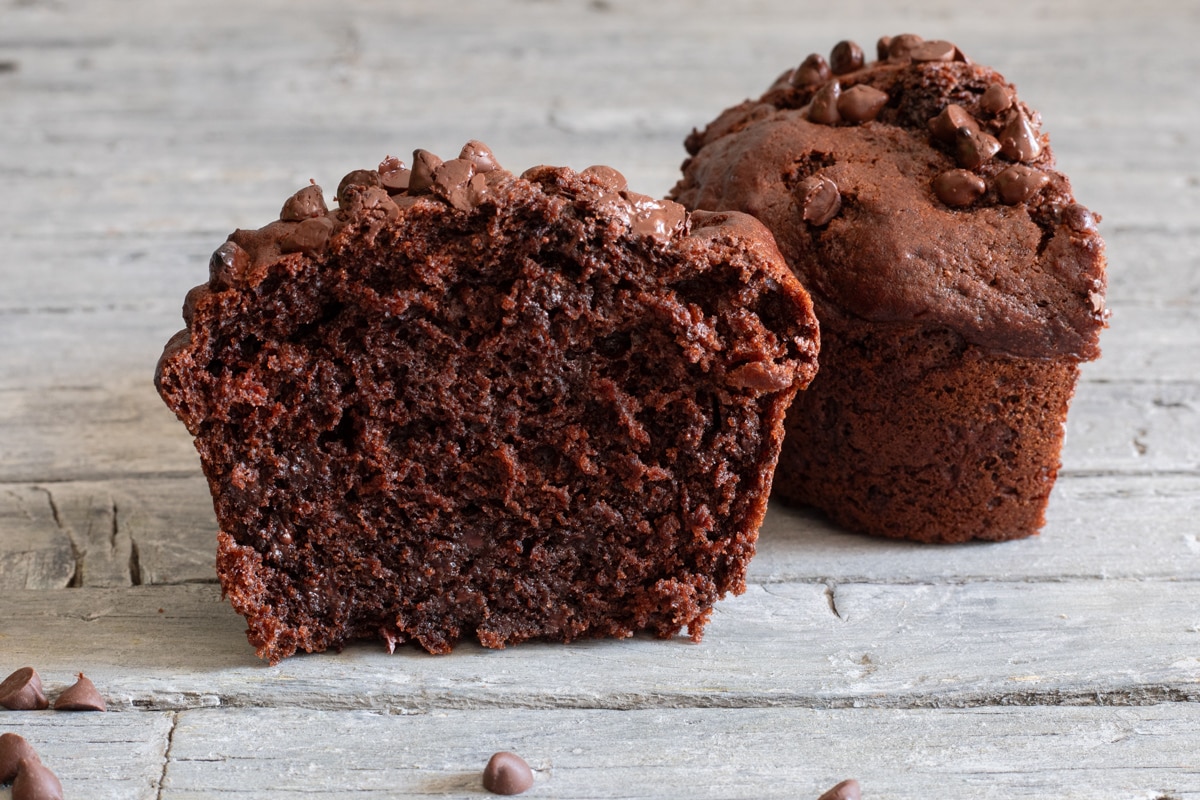 Massive Double Chocolate Chip Muffins Recipe - Street Food Spectacle