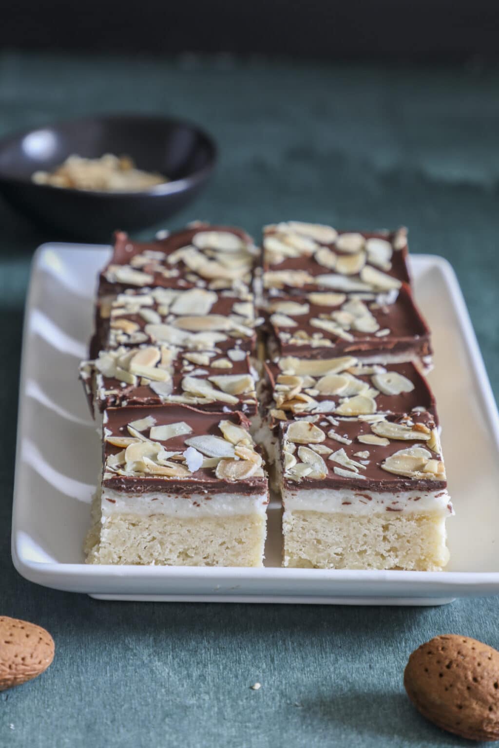 Almond Chocolate Shortbread Bars Recipe - An Italian in my Kitchen