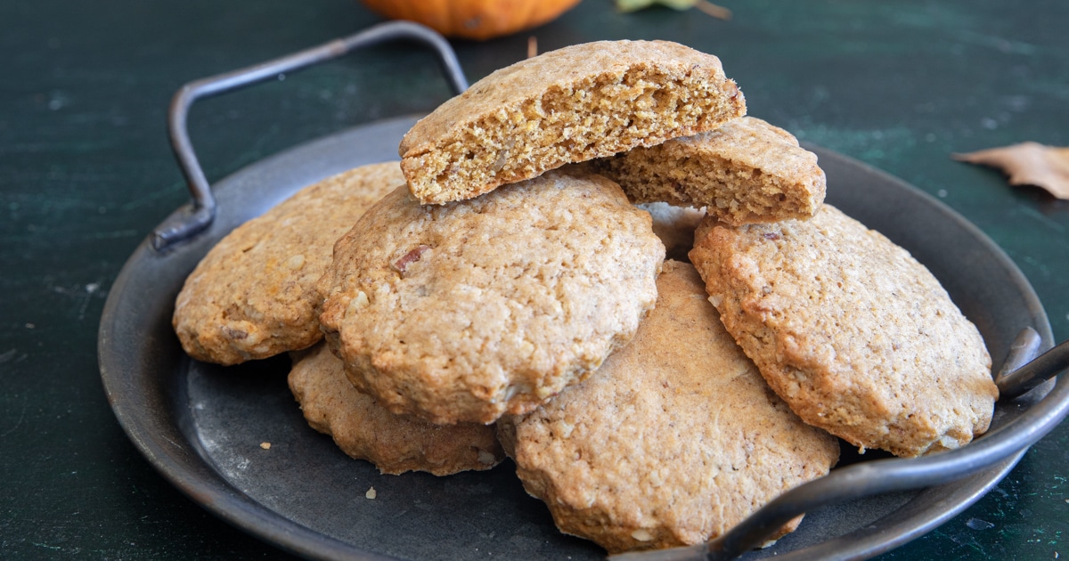 Nutty Pumpkin Cookies Recipe - An Italian in my Kitchen - Street Food ...