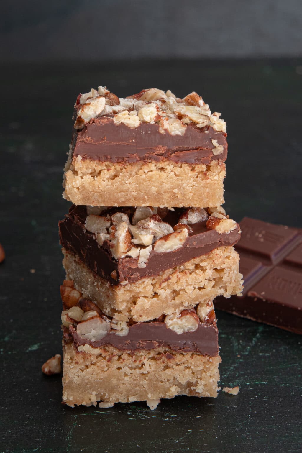 Chocolate Pecan Shortbread Bars Recipe - An Italian in my Kitchen