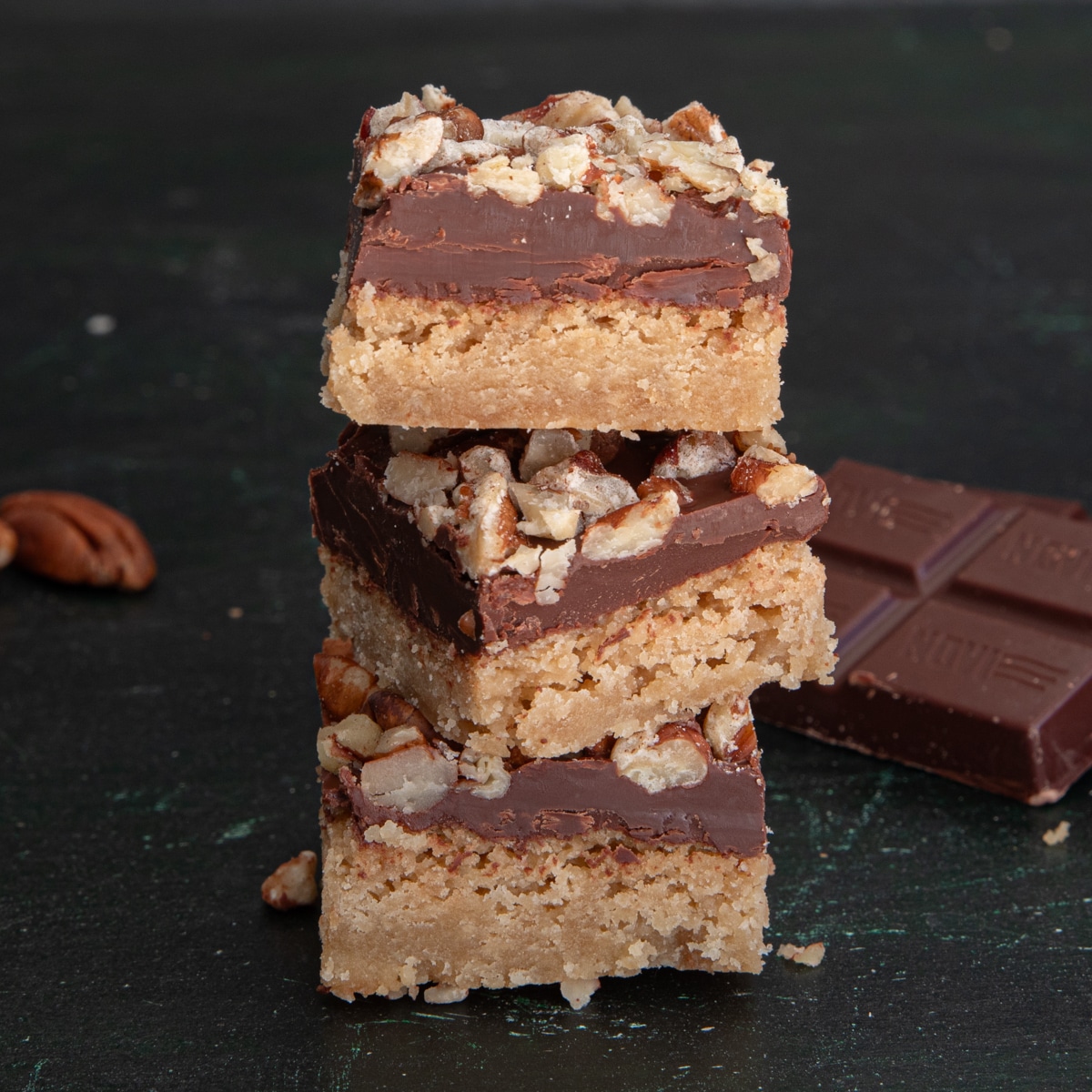 Chocolate Pecan Shortbread Bars Recipe - An Italian in my Kitchen